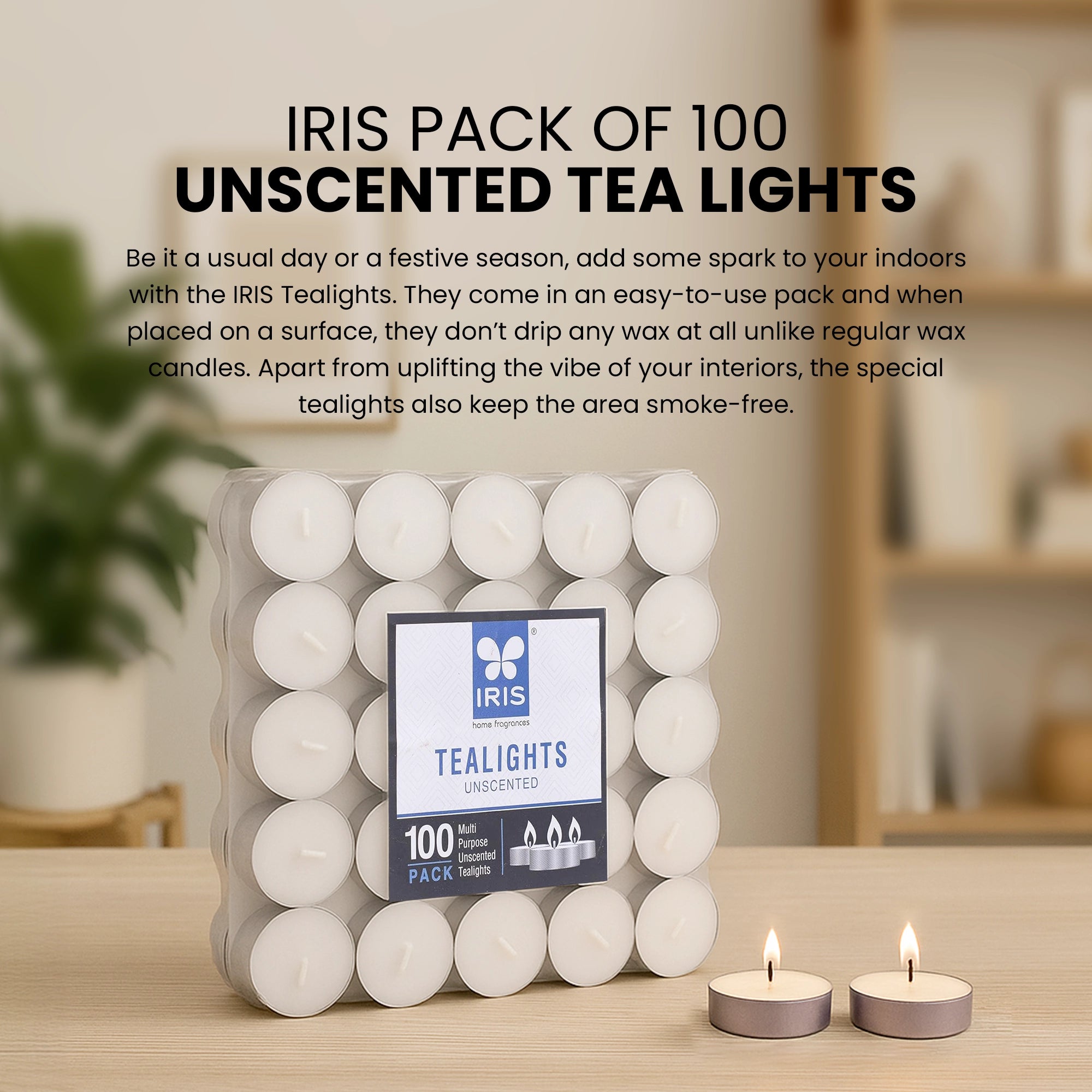 Tea Lights Candles Online Pack of 100 - IRIS Home Fragrance – IRIS Home ...