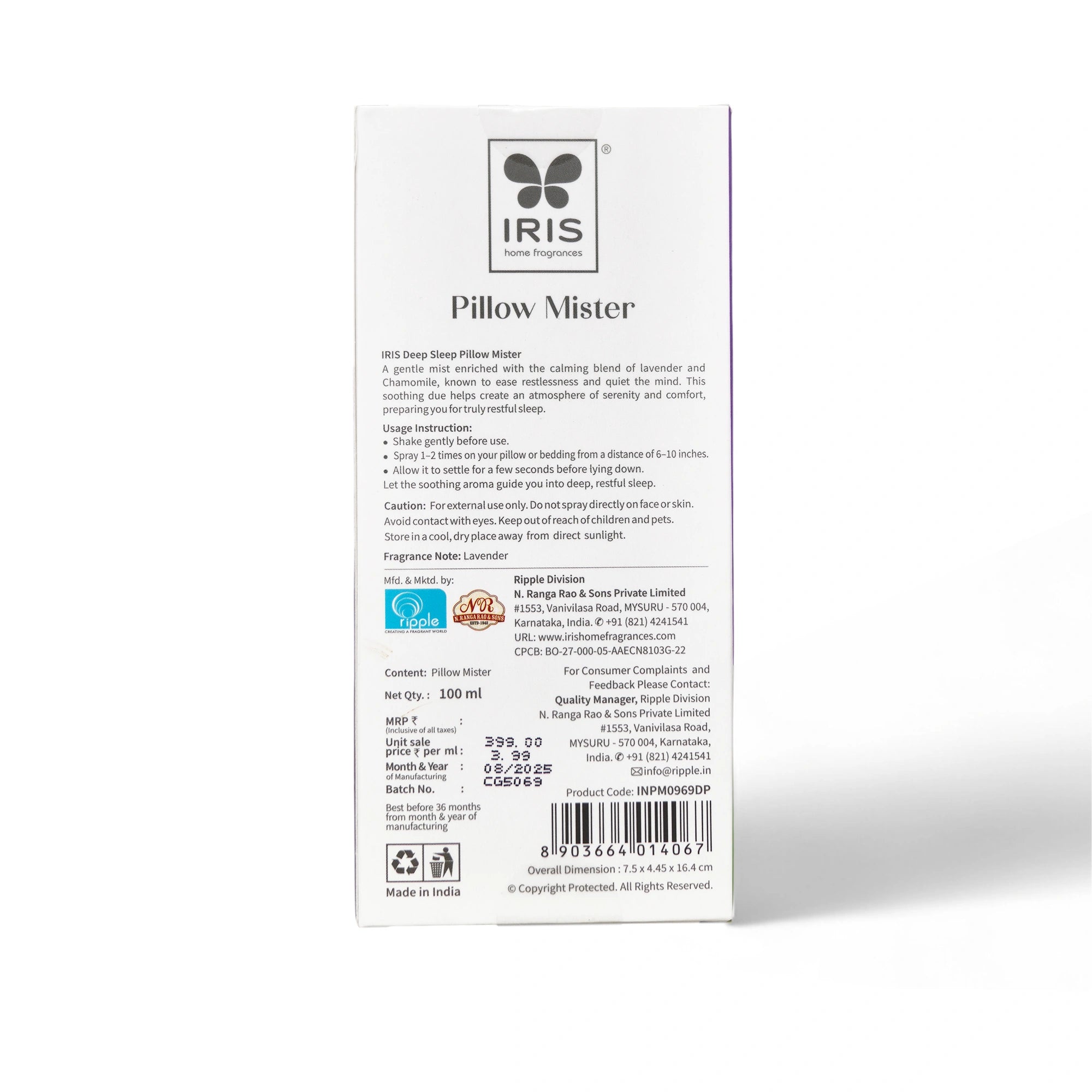 Deep Sleep Pillow Mist for Calm & Restful Nights – IRIS Home Fragrances