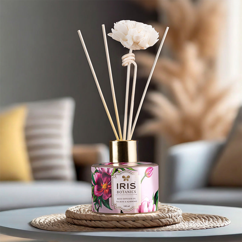 Buy Iris Botanics Reed Diffuser in Tea Rose & Agarwood Fragrance – IRIS ...
